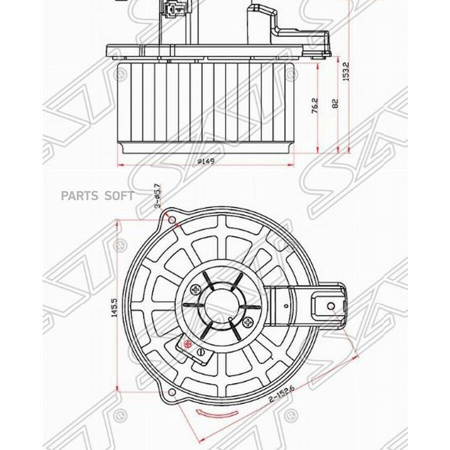 Мотор отопителя салона (Левый руль) Kia Rio 05-11 от официального дистрибьютора, SAT, артикул ST971131G000