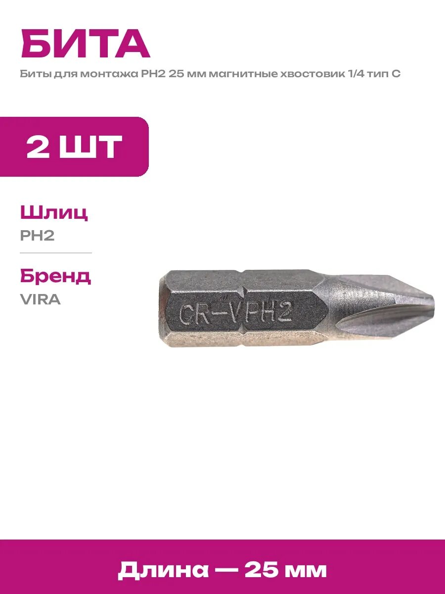 Насадка для гипсокартона 25 мм магнитная сталь CrV набор