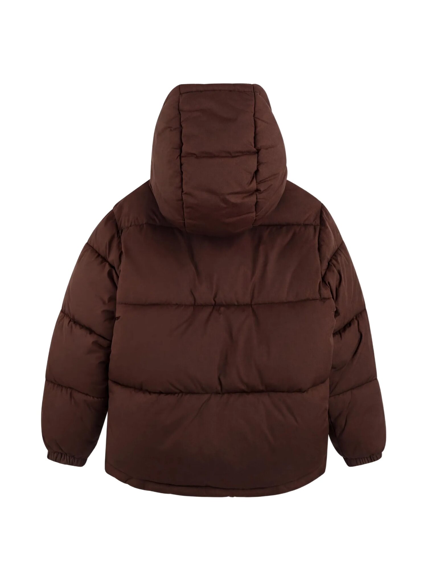 Пуховик HUGO Padded logo-patch jacket, размер 12 лет, коричневый/серый/оранжевый — фото 1