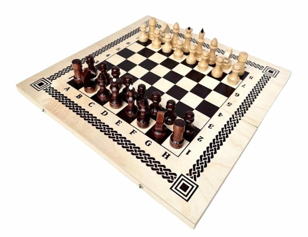 Шахматы + шашки + нарды "Орлов" 3 в 1 (дерево, 40x20x3,4 см) Россия