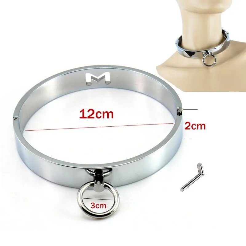 Ошейник бдсм для секса, тяжелый, металлический, 12cm