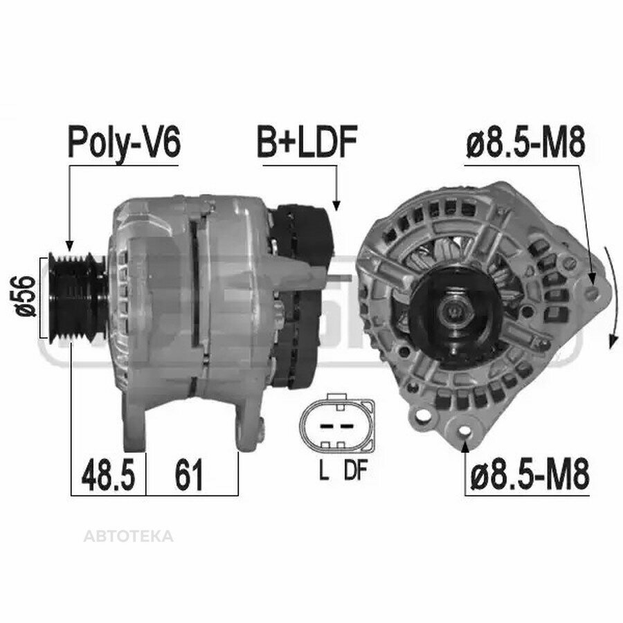 Генератор SKODA OCTAVIA/VW BORA/GOLF IV 70A ERA 209215