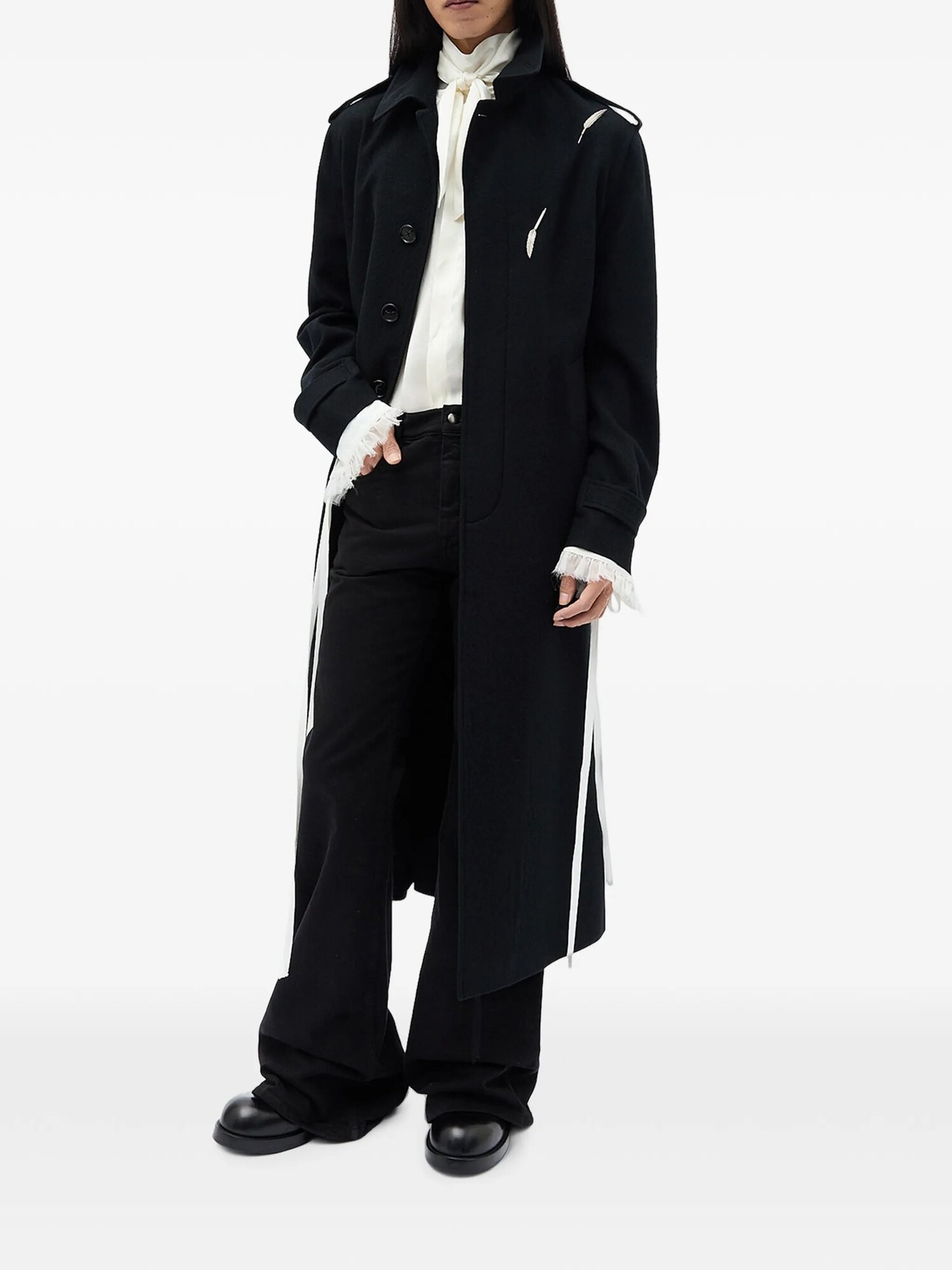 Рубашка Ann Demeulemeester Runo, размер 50, бежевый/белый — фото 1