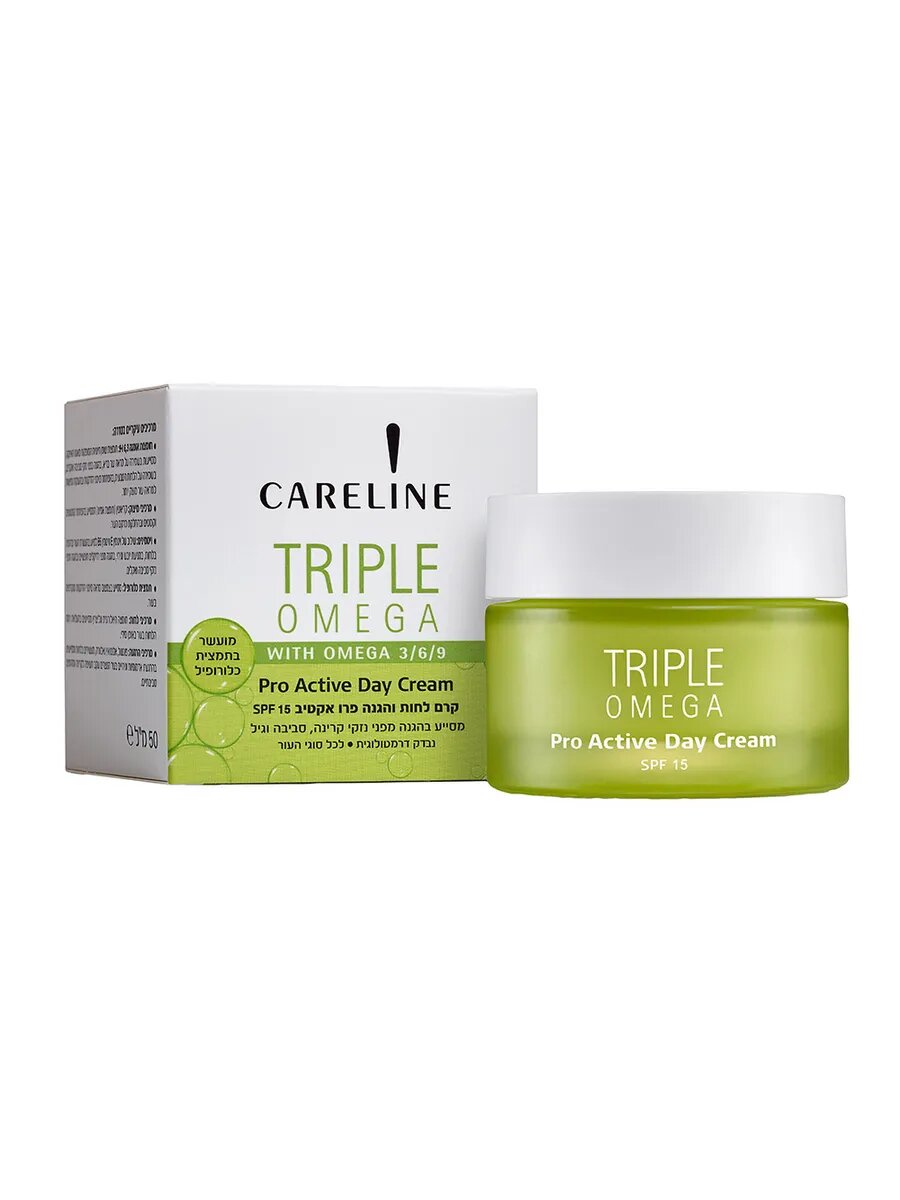 Careline крем для лица увлажняющий triple omega spf15 50 мл