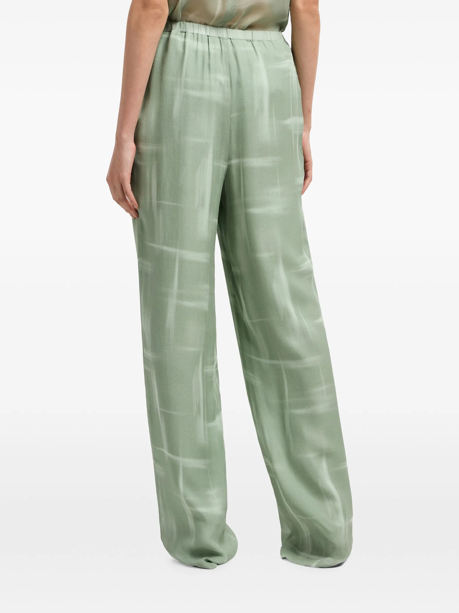 Брюки Armani Exchange Wide-leg trousers, размер 2, зеленый — фото 1