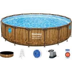 Каркасный бассейн Bestway Power Steel Swim Vista Series 56977, 549х122 см под дерево, (комплект)