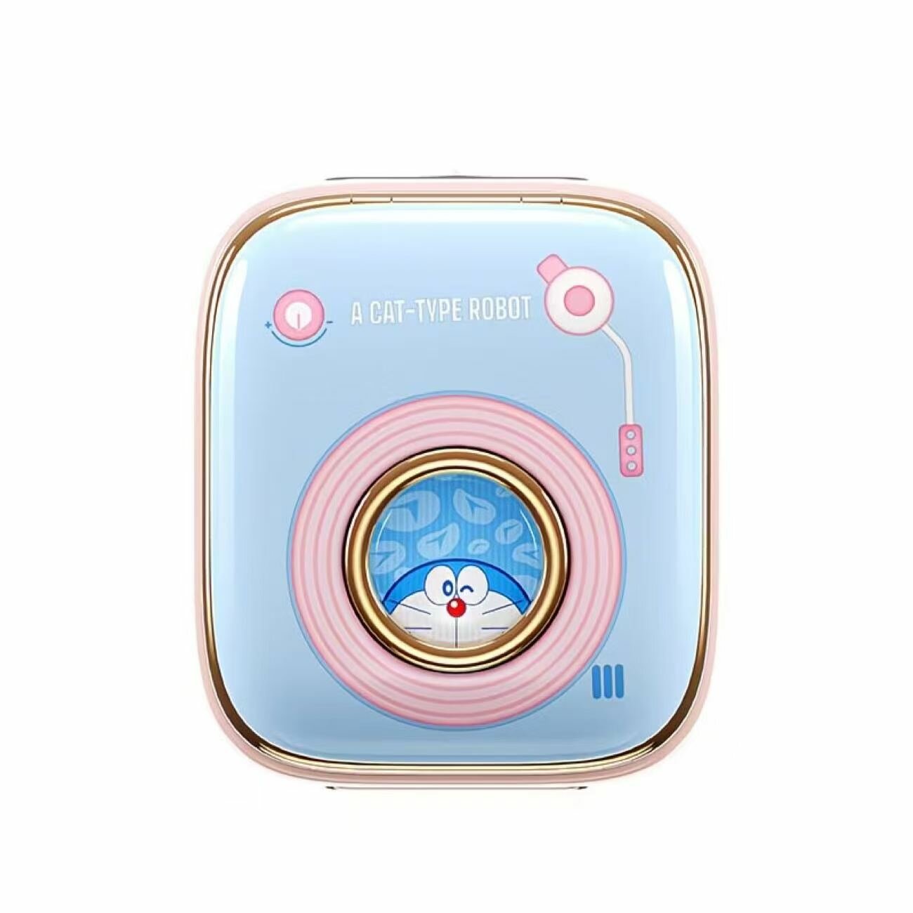 Беспроводные дизайнерские наушники Кот Дораемон Rock Doraemon Retro Style Pass Loop TWS Earphone Дизайн: Blue/Pink