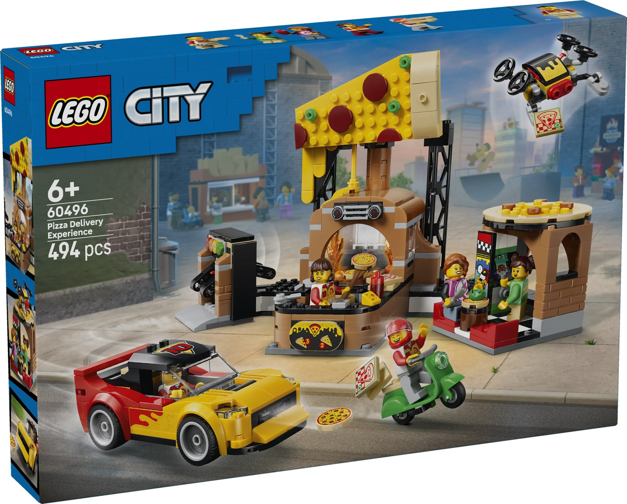 Конструктор LEGO City 60496 Доставка пиццы, 494 детали, от 6 лет
