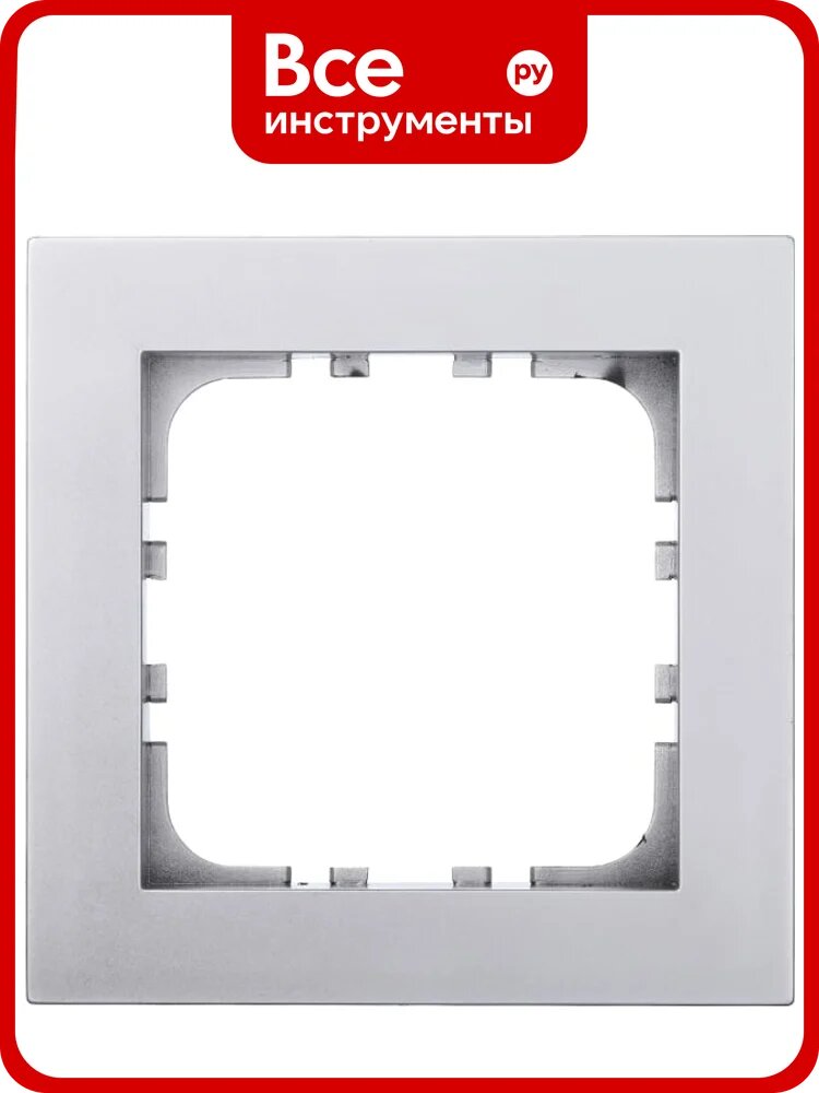 Рамка 1-постовая LK Studio LK80 FLAT серебристый металлик 844103-1