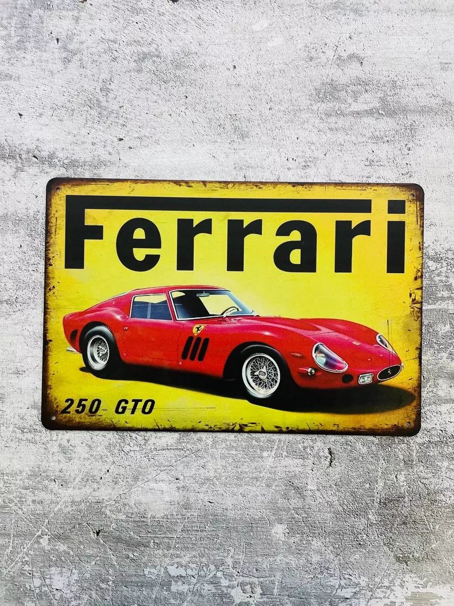 Декор на стену табличка металлическая Ferrari
