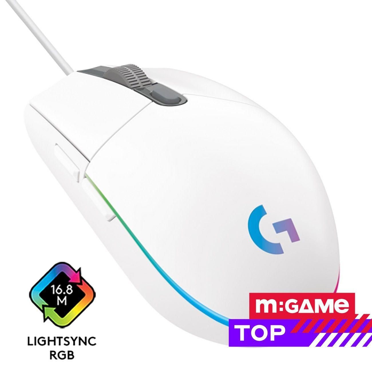 Игровая мышь Logitech G102 LightSync белый