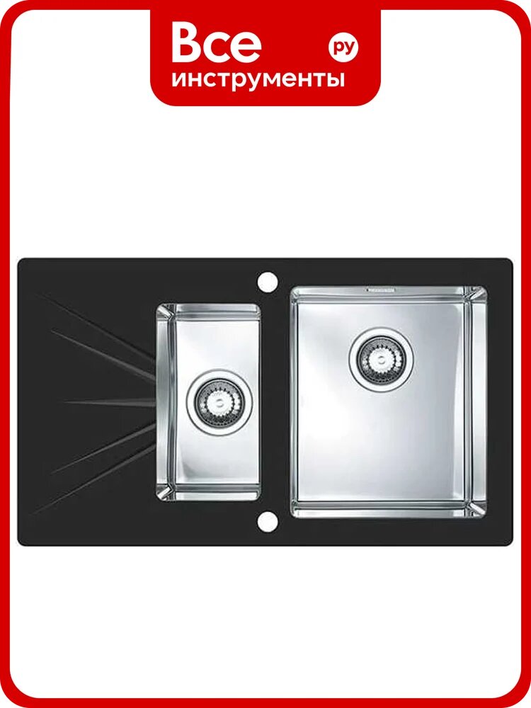 Мойка для кухни Alveus KARAT 20* черный 860х500 1+1/2 правая в комплекте с сифоном 1092272 1103659