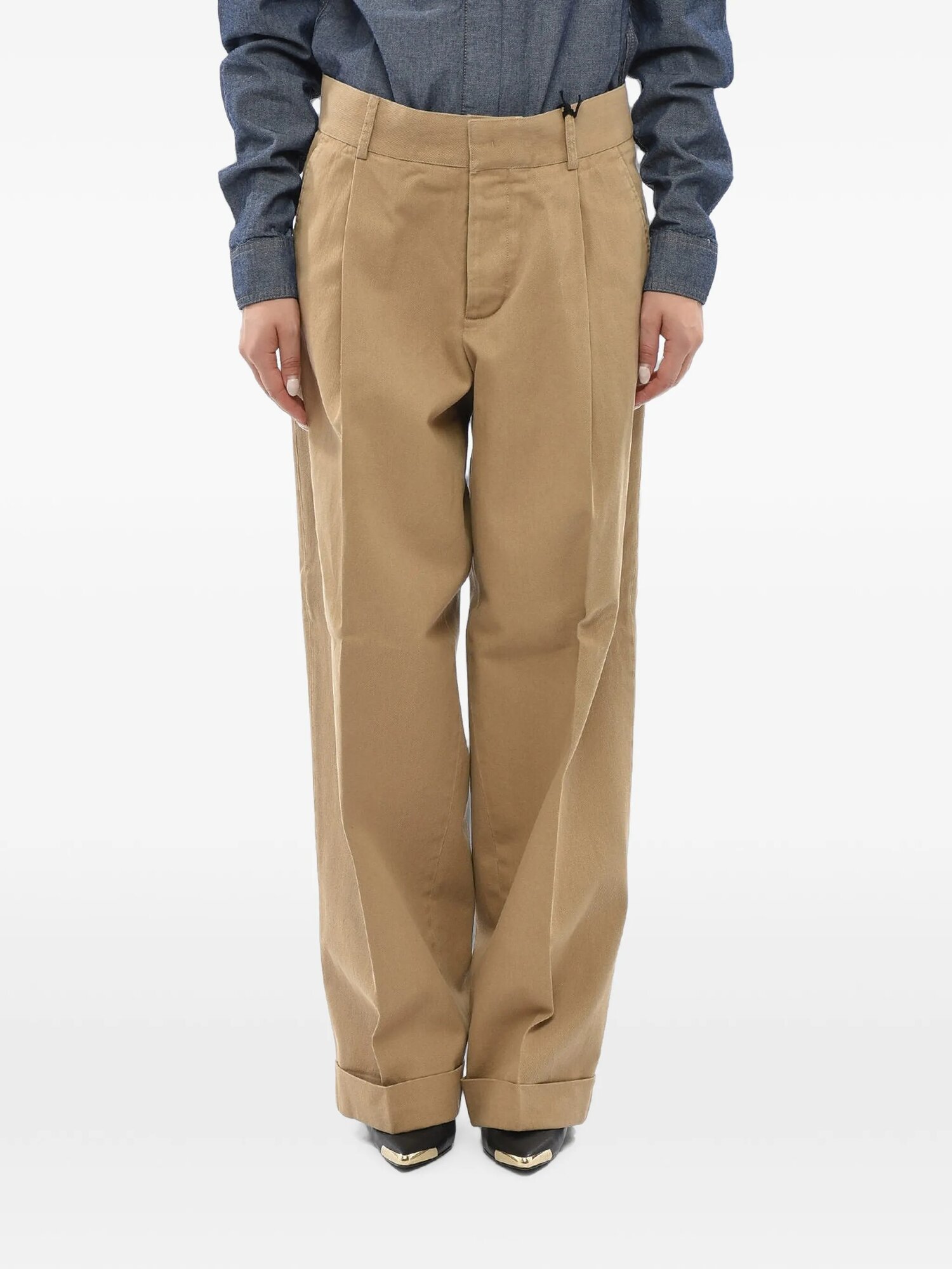 Брюки DSQUARED2 Single-pleat straight-leg trousers