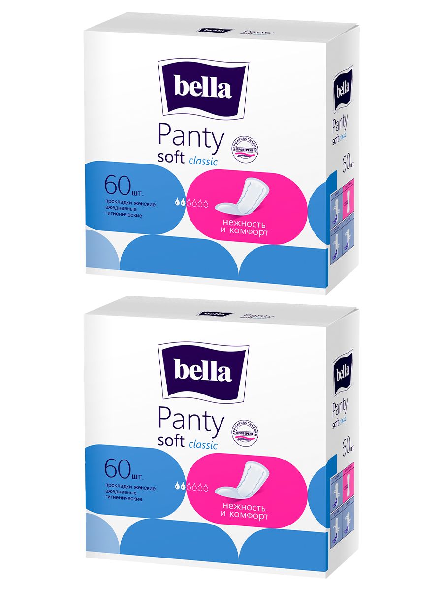 Bella Прокладки женские ежедневные soft classic 2х60 шт 2 капли