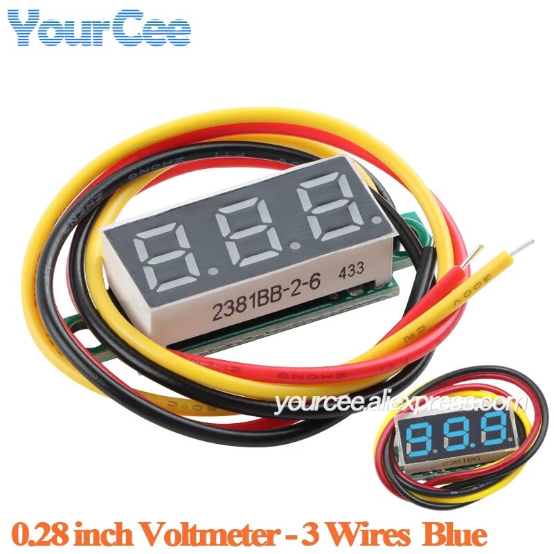 Цифровой вольтметр Your Cee LED дисплей 0.28-0.36 дюйма