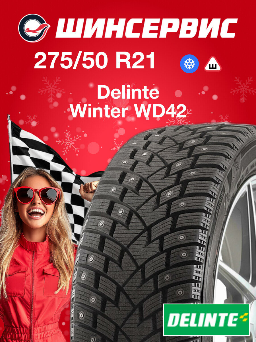 Зимняя шипованная шина Delinte Winter WD42 275/50 R21 113 T, зимняя автомобильная резина