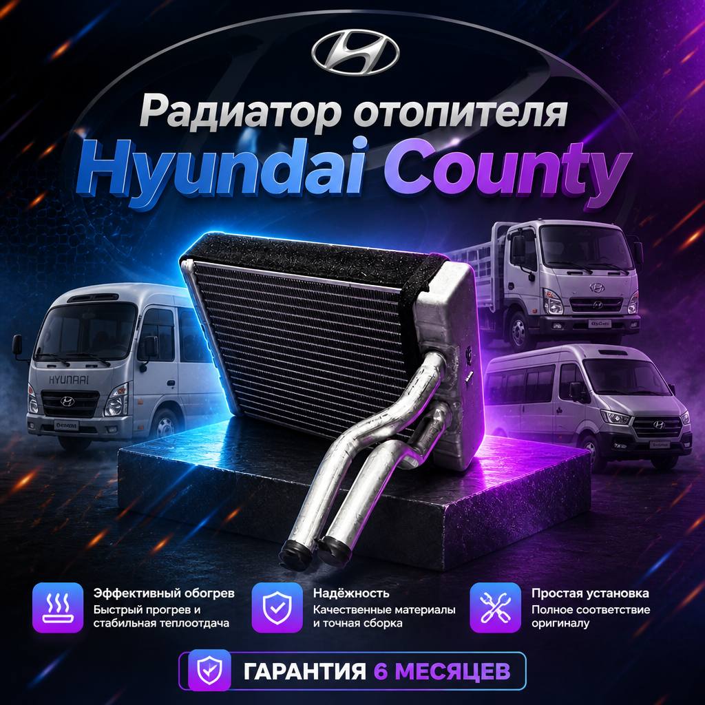 Радиатор отопителя Hyundai County (98-) / Hyundai HD 42мм