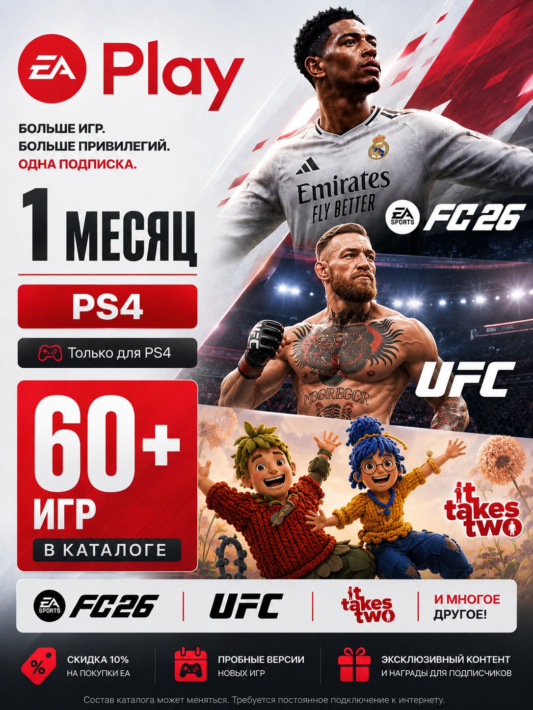 Подписка EA Play на 1 месяц только для PlayStation 4 / активация
