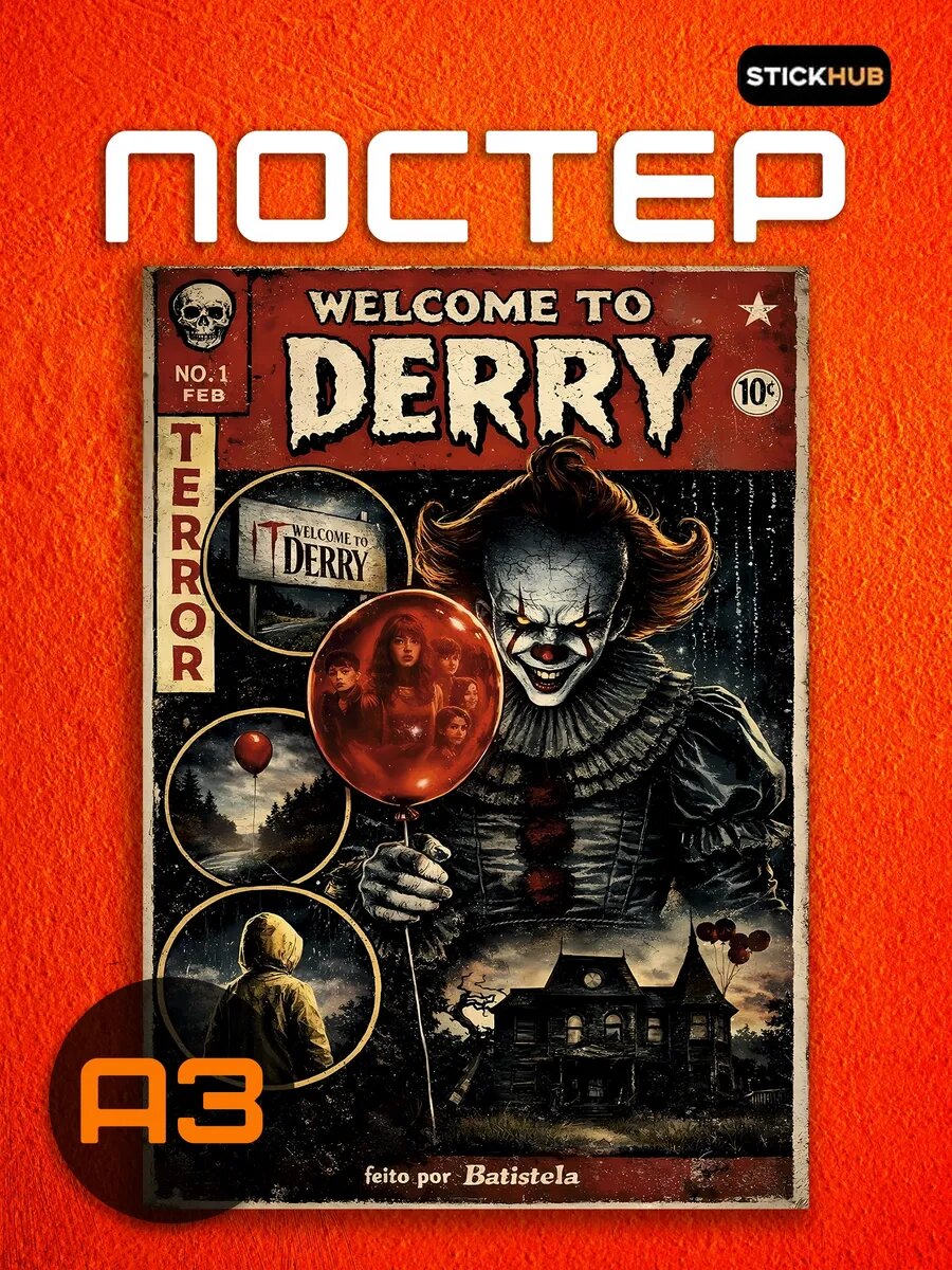 Постер на стену Welcome to Derry (Оно)