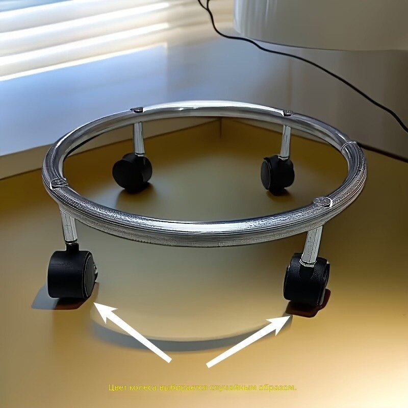 Тележка для газовых баллонов с поворотными колесами 360°, усиленная конструкция, 4 поворотных + 1 фиксированное колесо