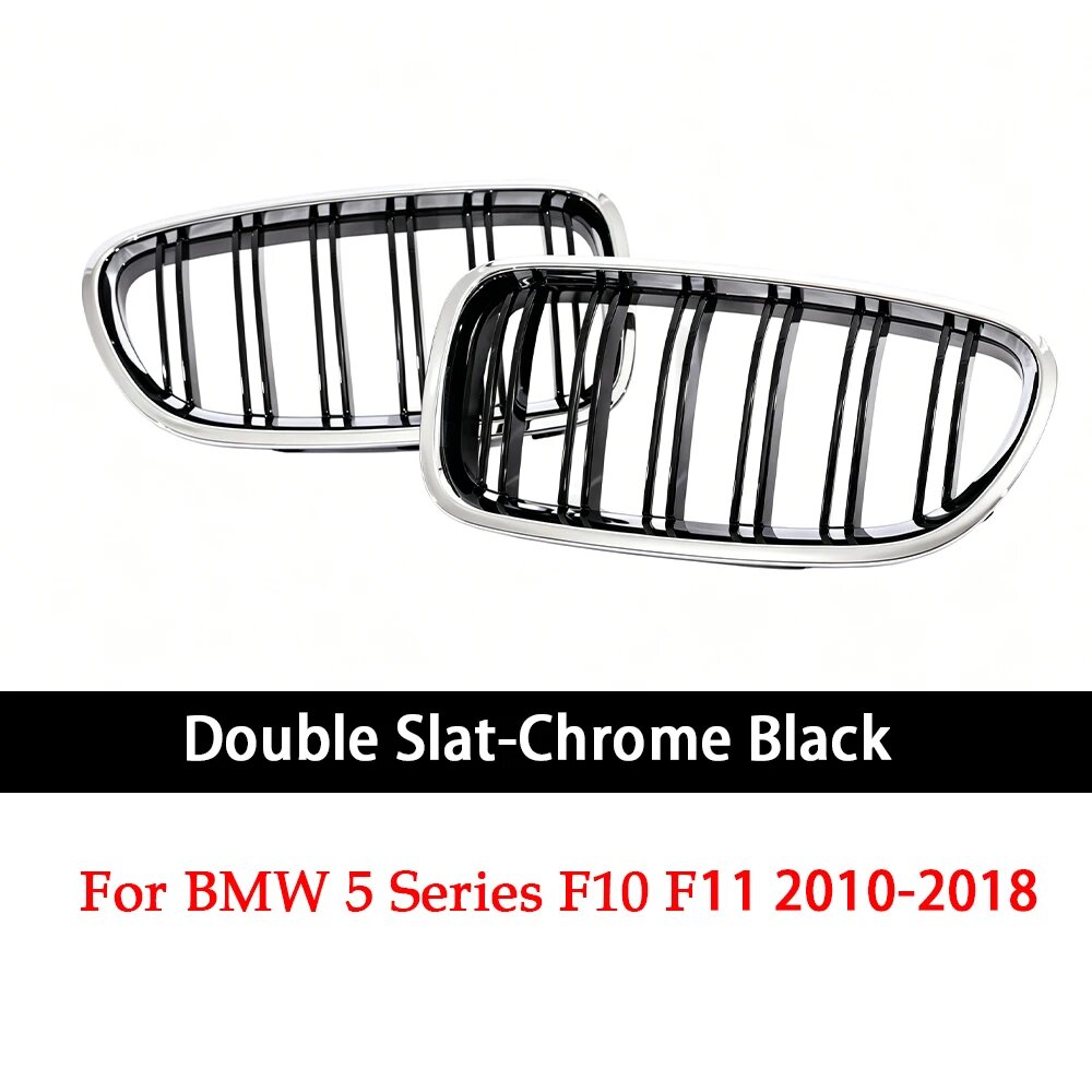 Решетка Радиатора Для BMW 5 Серии F10 F11 2010-2018, Гоночная, Из ABS-пластика, Double Chrome Black
