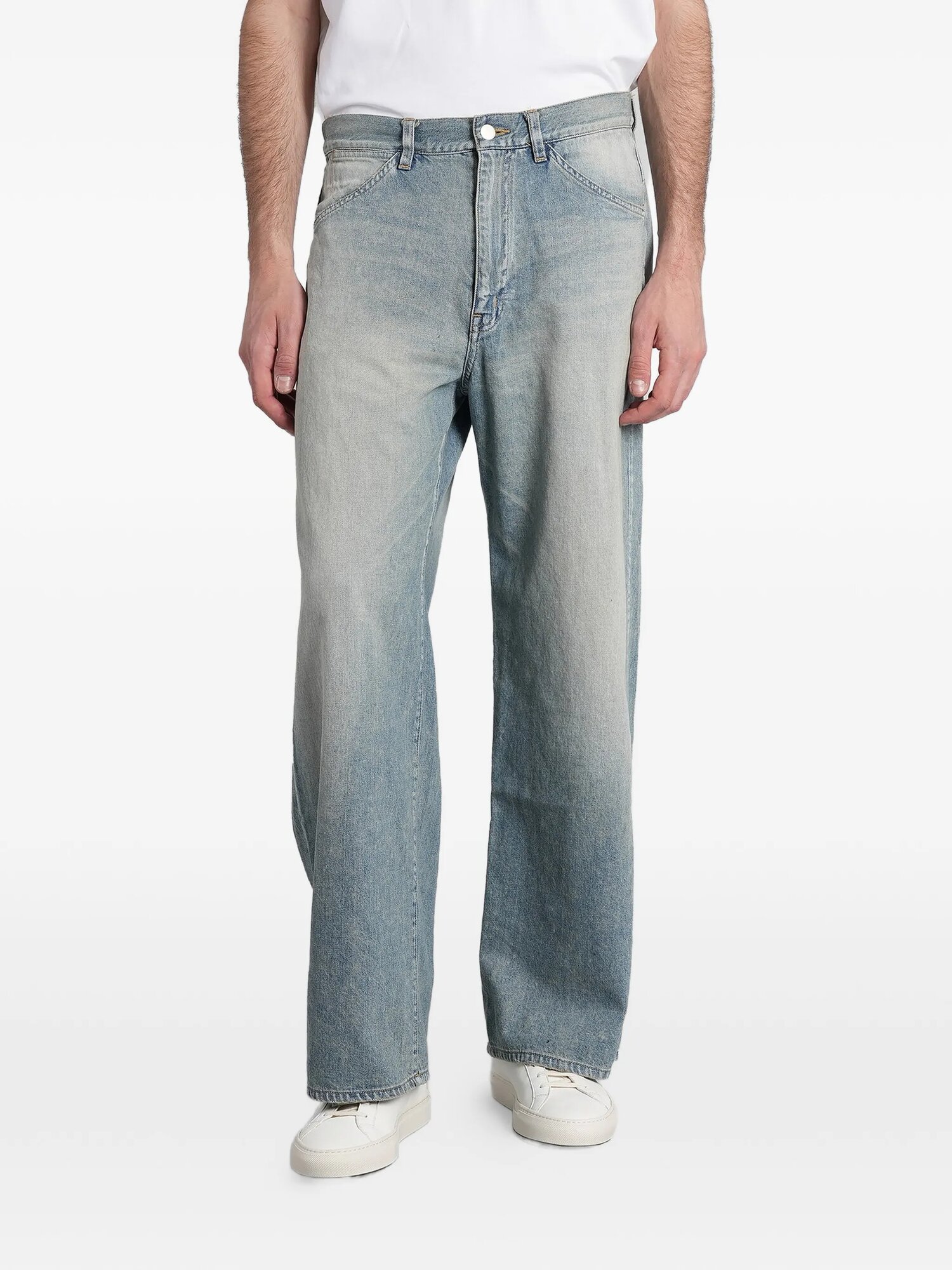 Джинсы Wide-leg faded denim jeans 