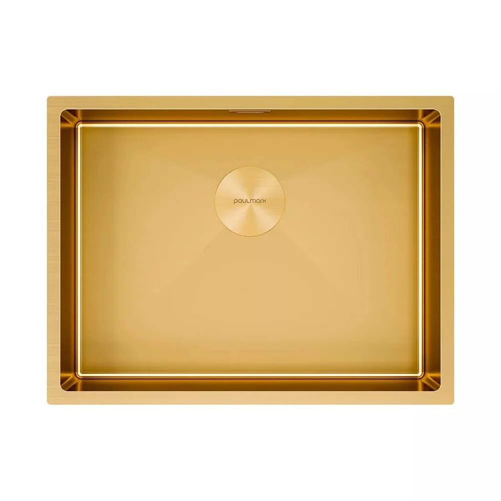 Мойка кухонная Paulmark Next PM215844-BG металлическая, 58x44, прямоугольная, мойка для кухни, под столешницу, золотая