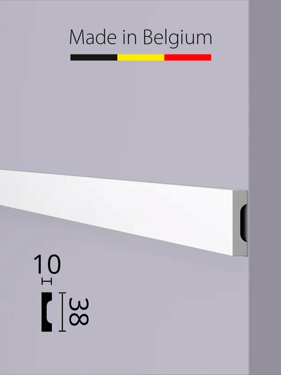 Молдинг NMC WD5, дюрополимер, ударопрочный, белый, 2000x38x10мм, 7 шт.