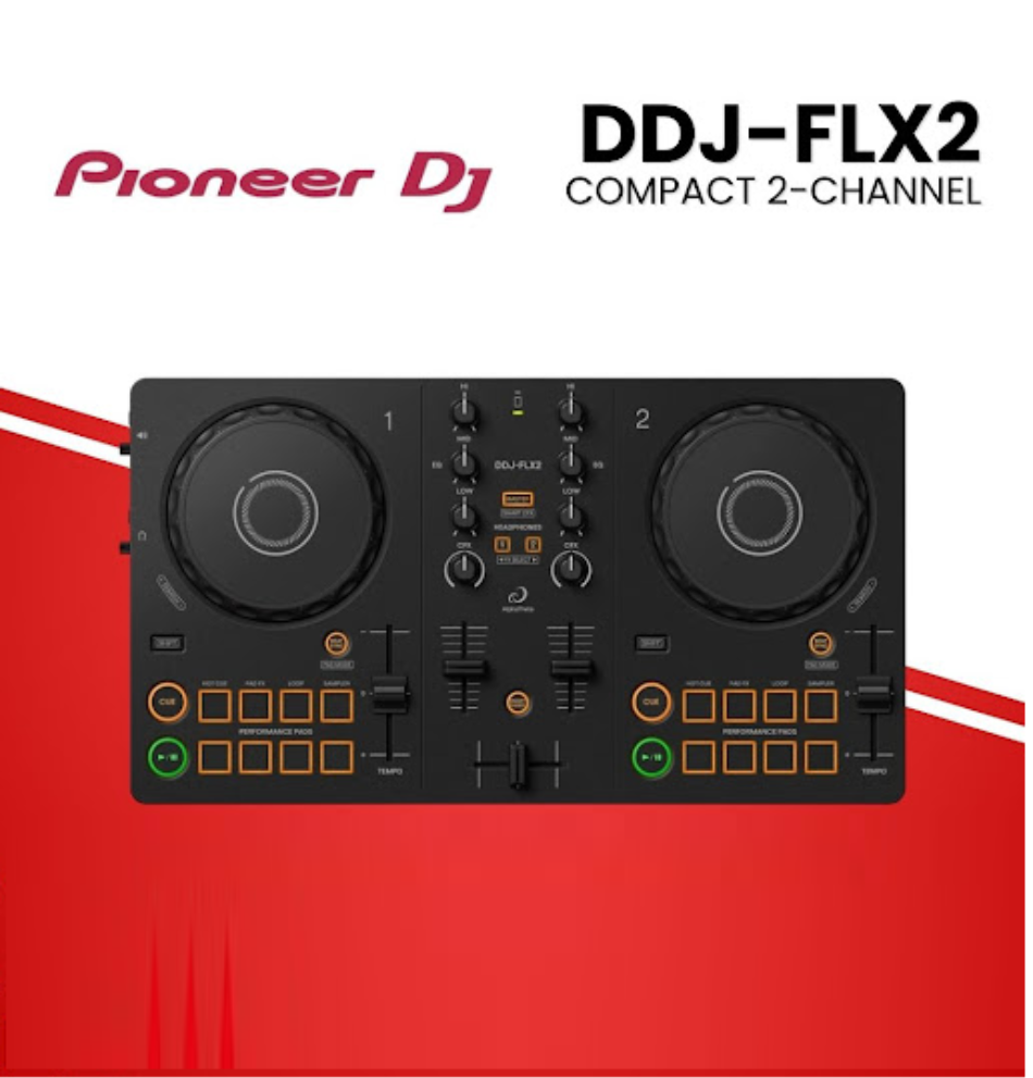 DJ-контроллер Pioneer DDJ-FLX2, 2-канальный с рекордбокс, Serato, Smart Fader, Smart CFX и поддержкой стриминга, черный