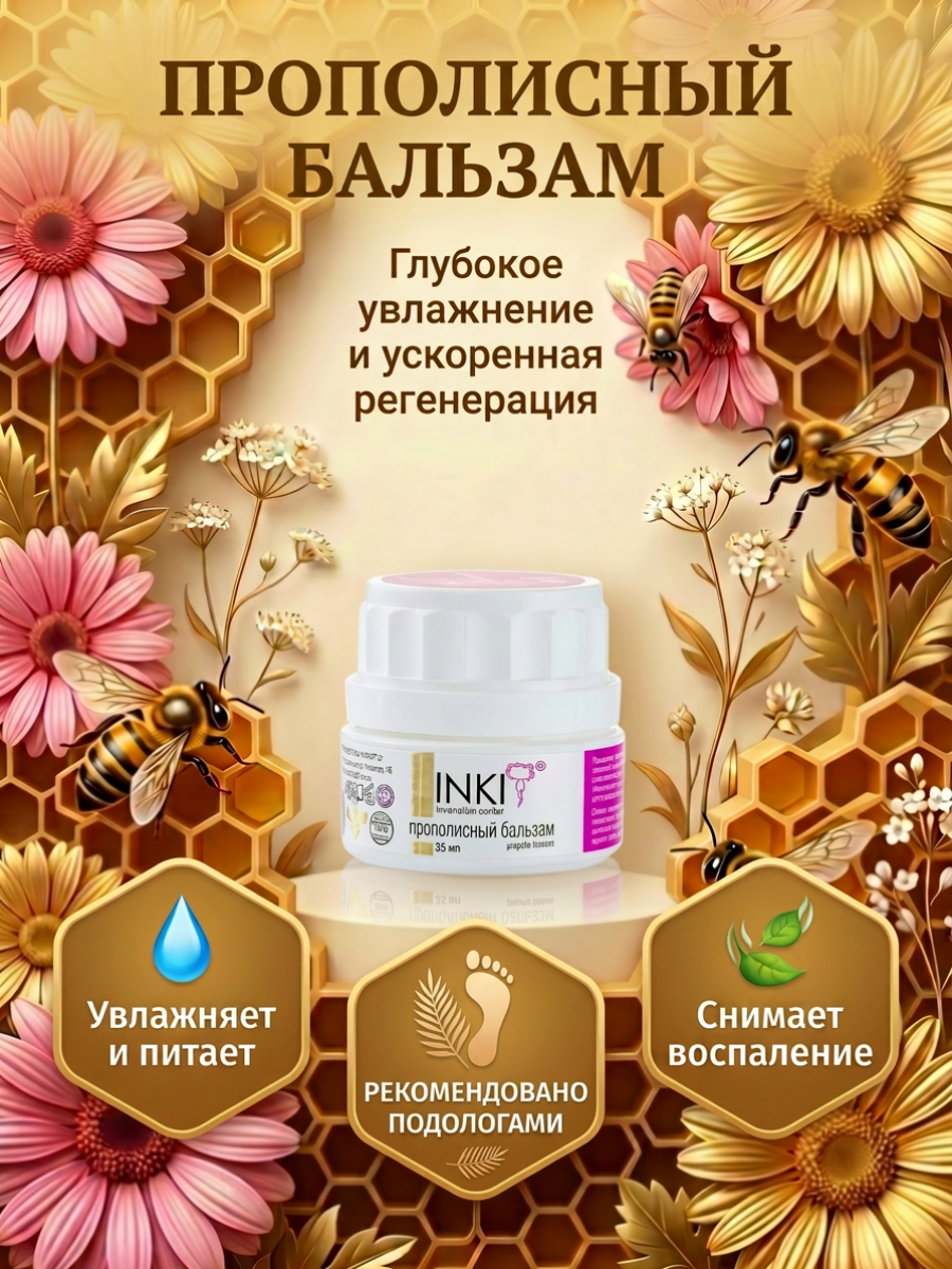 Прополисный бальзам "Inki Profi", для ухода за кожей, с натуральными компонентами, 35 мл — фото 1