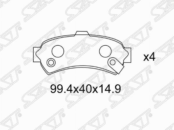 Колодки тормозные сзади SAT ST-44060-0M890 Nissan Almera 95-00 / Sunny 93-99