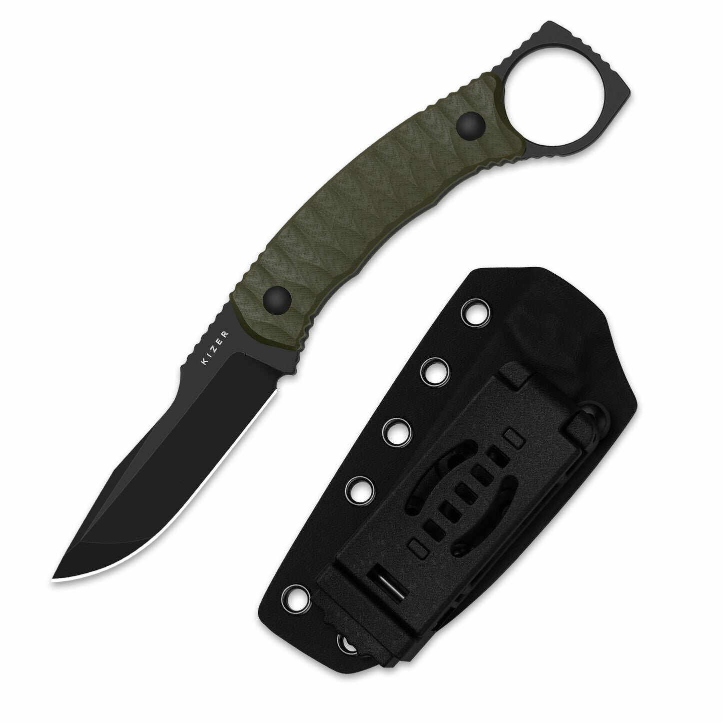 Нож Kizer Billy Bones black сталь AEB-L, рукоять Olive Green G10