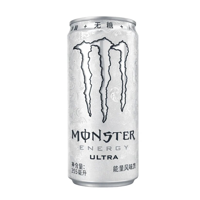 Monster Energy Ultra, 0.33 л, 12 шт, slim-банка (энергетический напиток Монстр Энерджи Ультра белый, без сахара, Китай)