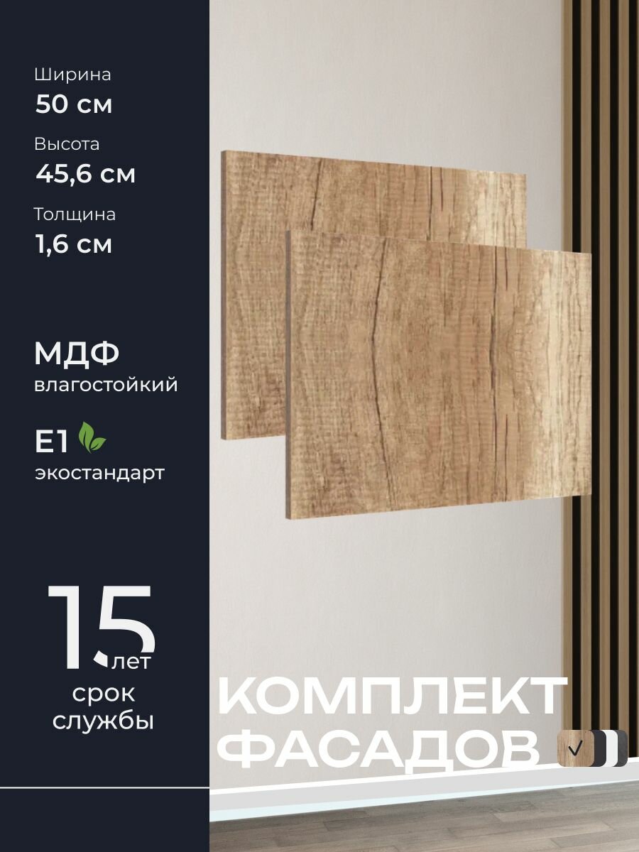 Комплект кухонных фасадов ПГ950, цвет шервуд, 2 шт.