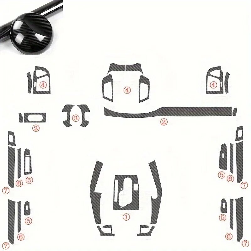 Углеродное волокно для Chevrolet для Captiva 2012-2017, автомобильная 5D CF Black, Left hand drive