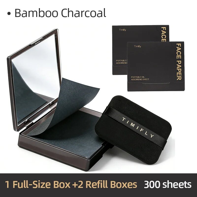 Матирующие салфетки Timfly Bamboo Charcoal, 300 шт.