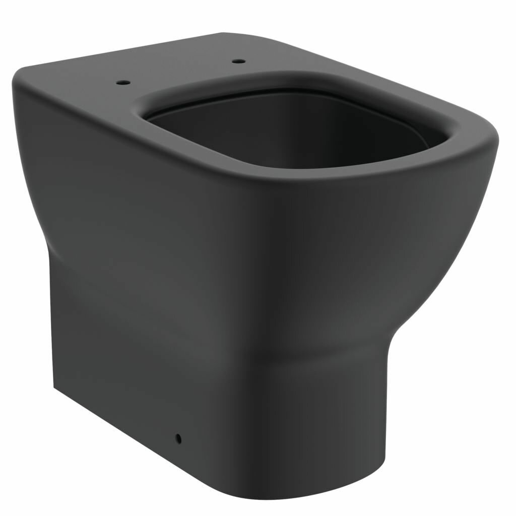 T0077V3 TESI AquaBlade Напольный пристенный унитаз соло, горизонтальный выпуск, черный матовый