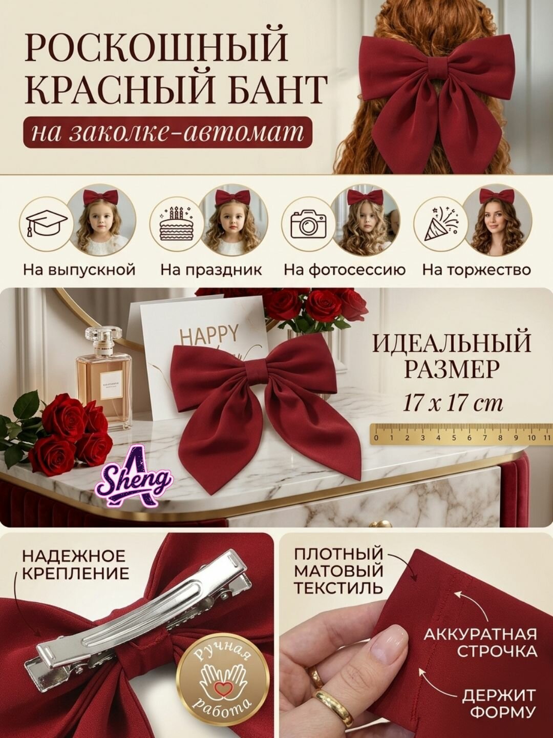 Бант для волос 1 шт. — фото 1