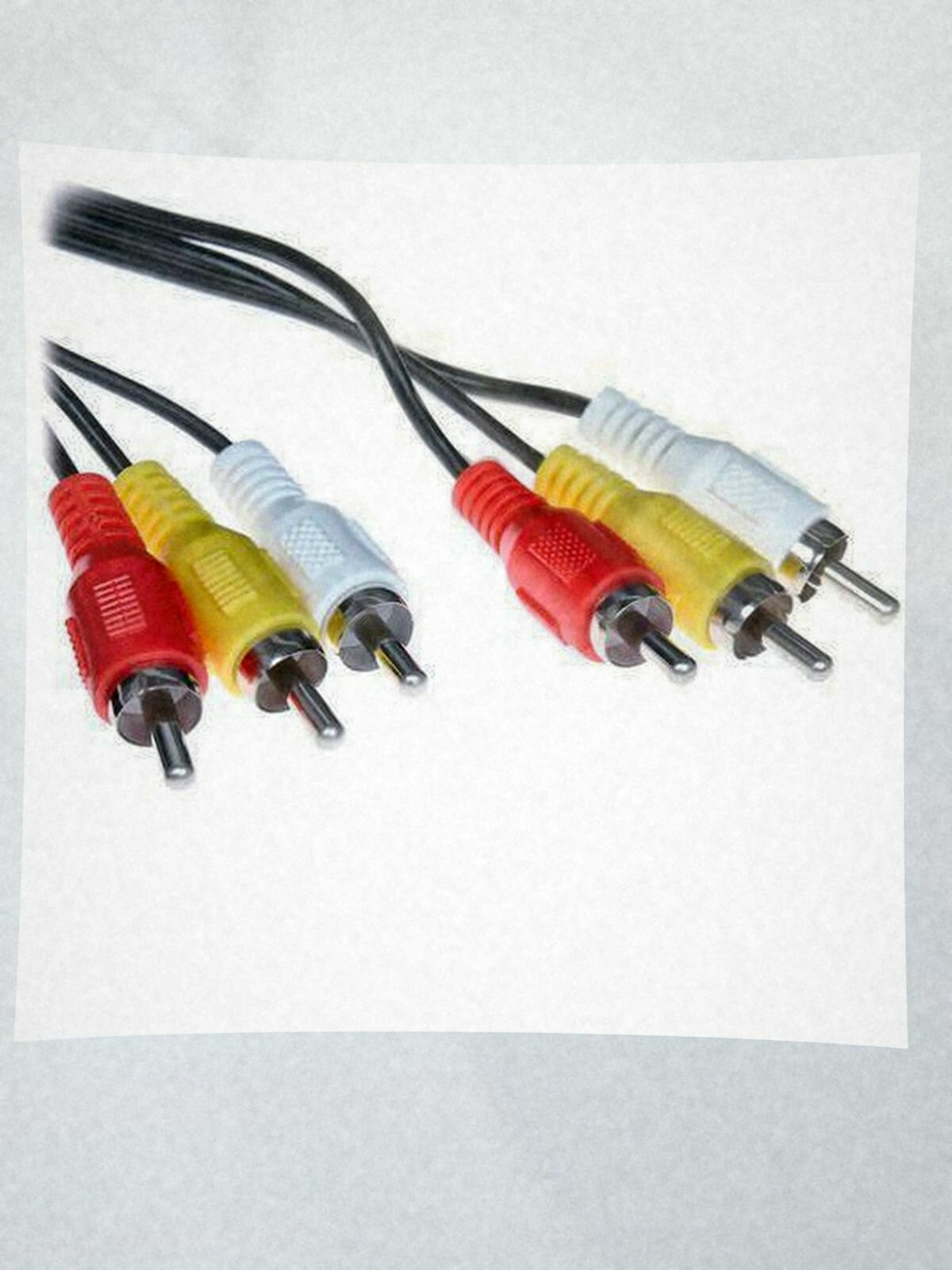 Аудиокабель, разъем 3RCA-3RCA, цвет- черный, практичный