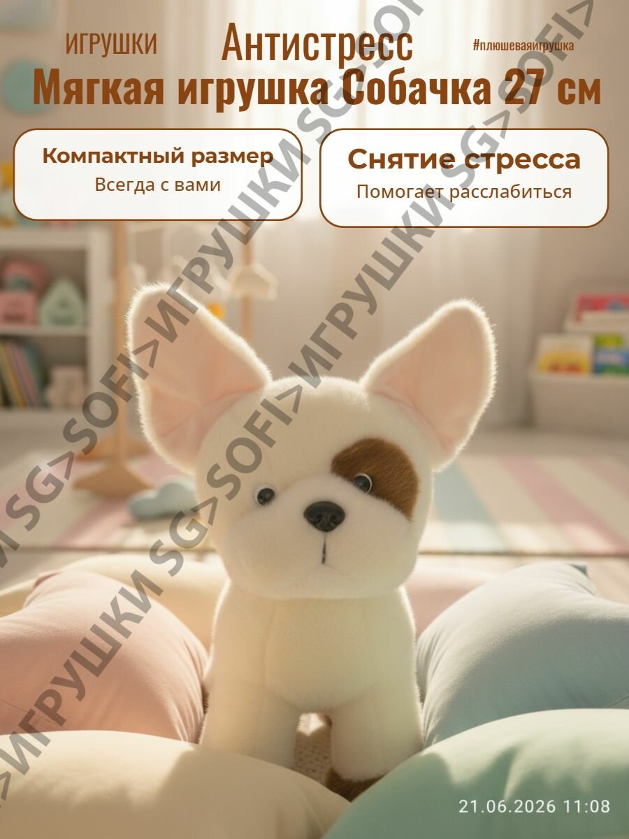 Мягкая Игрушка антистресс - собачка* Мягкий компаньон* 27см
