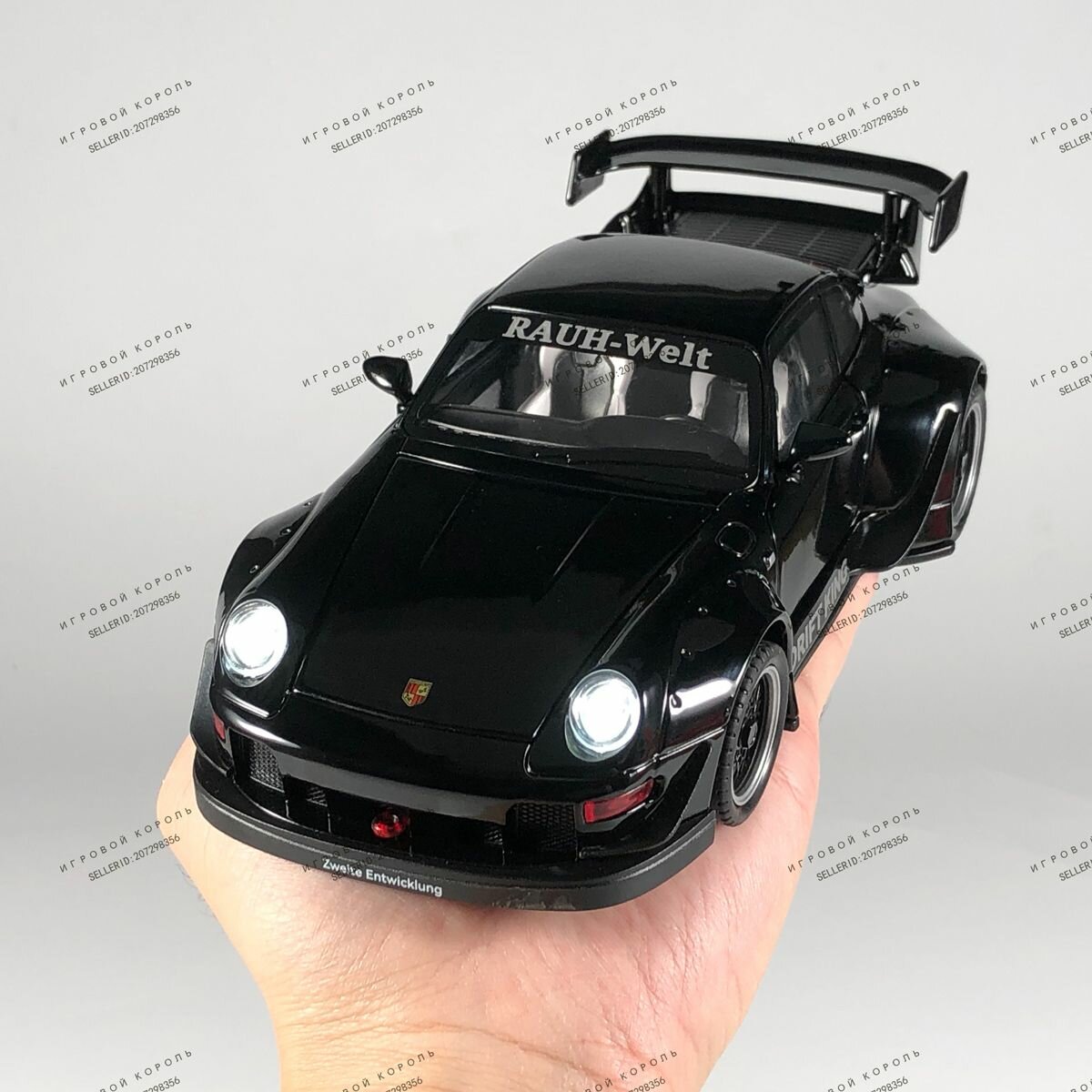 Порше RWB 993 модель автомобиля, Коллекционные предметы,1:22 Porsche RWB 993 Targa 911 суперкар, Со звуком и светом, Детские игрушки для автомобилей