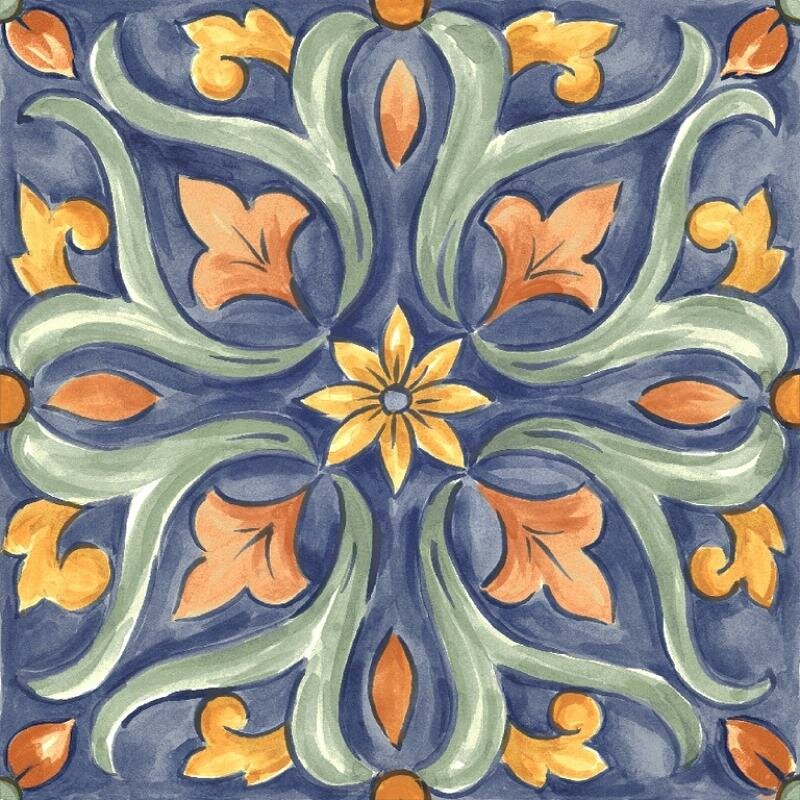 Керамогранит Marazzi Ragno Amuri Decoro Maiolica Tappeto 4 Glossy RT RC8K 20х20 см