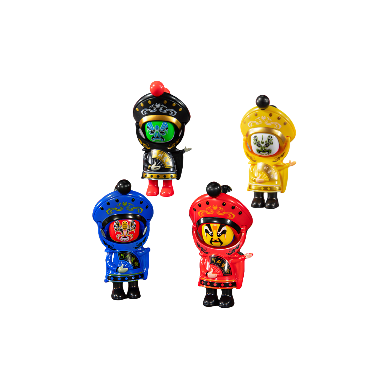 Кукла унисекс GUOU, All-in-One Set-4-Pack Sichuan Opera Face-Changing Dolls, 4 шт.