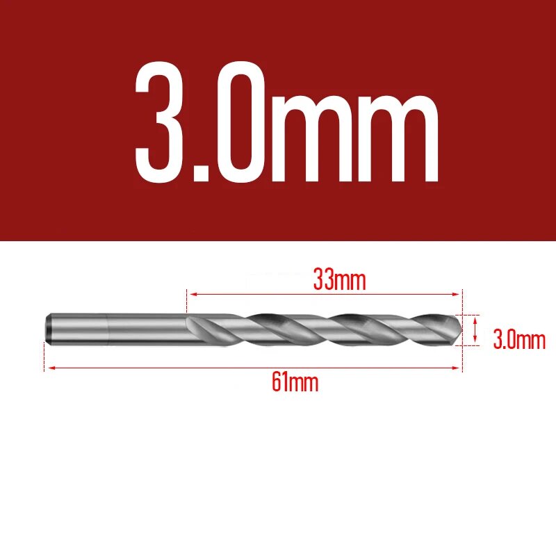 Сверло спиральное 3.0mm HSS 61mm