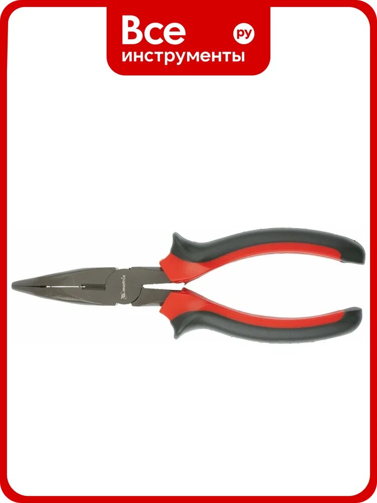 Изогнутые длинногубцы 160 мм, двухкомпонентные рукоятки MATRIX Black Nickel 17458