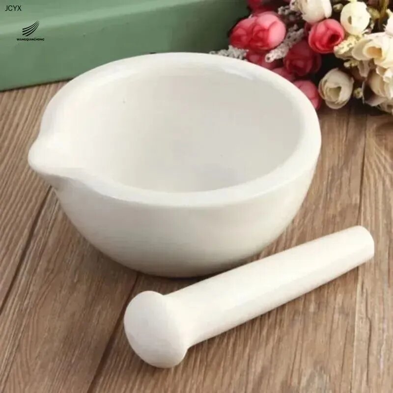 Ступка с пестиком фарфор 1 шт белый