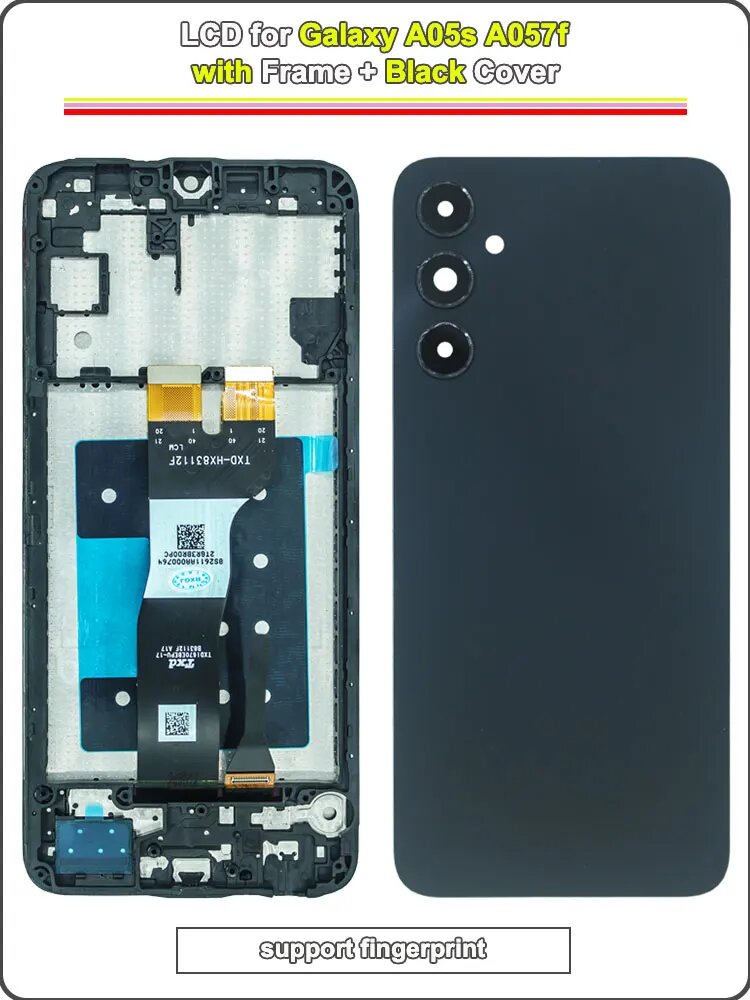 Протестированный ЖК-дисплей для телефона Samsung Galaxy A05s, ЖК-дисплей, замена LCD F Black Cover