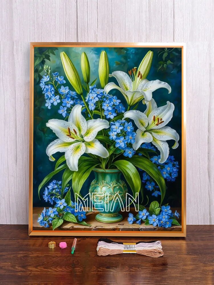 MEIAN Набор для вышивания,30x40CM,14CT,40 цветов