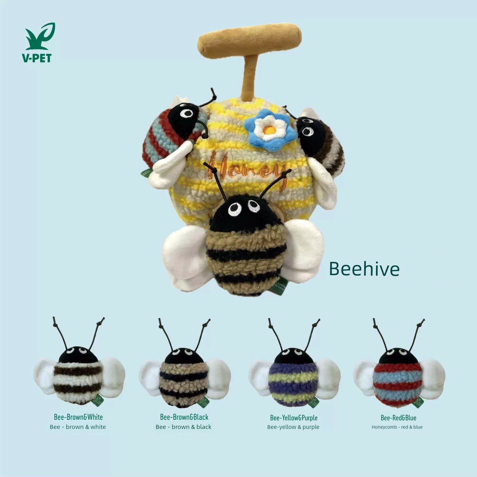 Игрушка для собак V-PET - Интерактивный пазл с медовым рисунком для скрытия лакомств и стимуляции ума