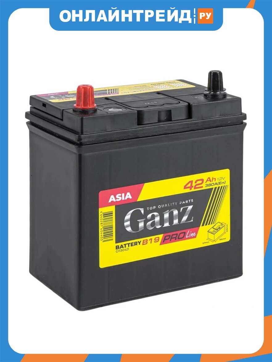 Аккумулятор Ganz PRO-Line JIS, 195x127x220, прямая полярность, 42 Ач